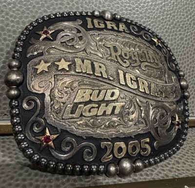 2005 IGRA Rodeo Champion Gist Sterling 10K Gold Trophy Belt Buckle | eBay