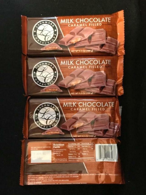 2 Bars Landmark Confections Caramel Filled Milk Chocolate Bar Fresh 3.5 ...