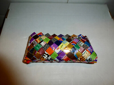 Colorful Woven Art Candy Gum Wrapper Zip Closure Purse Bag Clutch | eBay
