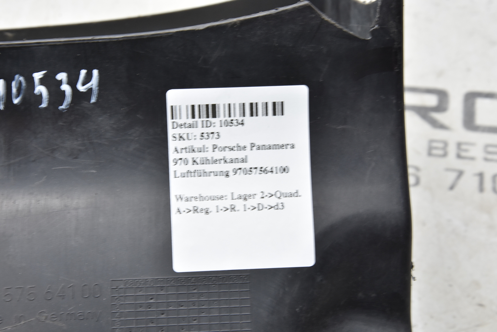 Porsche Panamera 970 Radiator Channel Air Guide 97057564100 | eBay