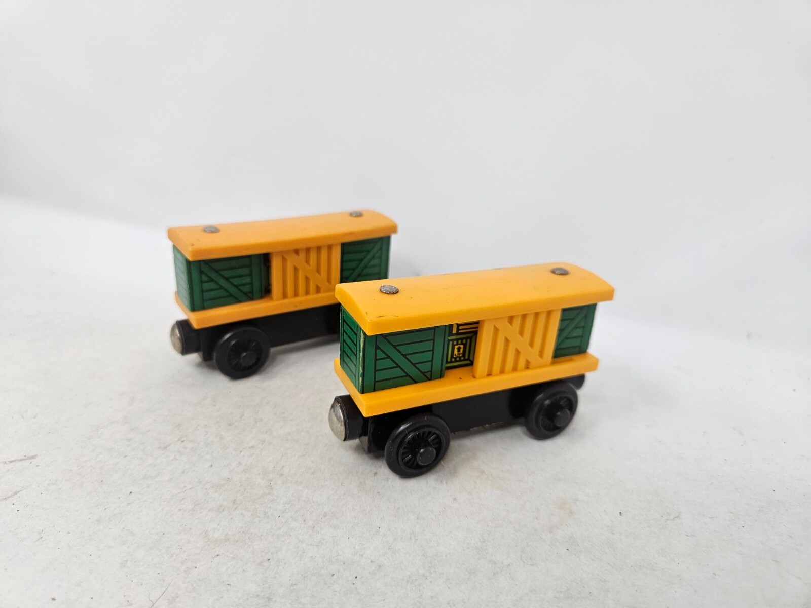 Thomas & Friends Wooden Railway 2 X Orange Box Car Train Tank Engine ...