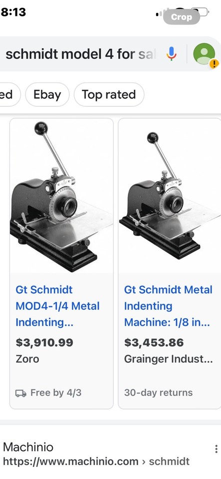 Geo T. Schmidt Model 4 Manual metal indenting machine 1/8. | eBay