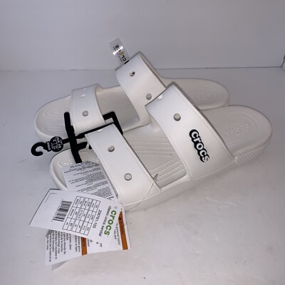 Crocs Classic 2 strap Sandals Slides Slip On Mens Size 12 White Shoes ...