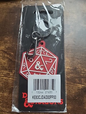 Dungeons & Dragons D20 Keychain Key Chain Rubber D&D AD&D DND Die Dice ...