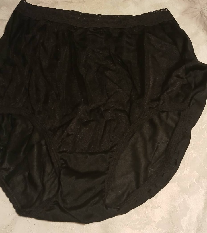 Vintage 80s Panties Briefs Full Cover Nylon Modest Black | eBay