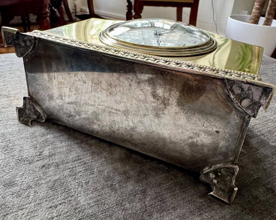 Solid Brass Mantel Clock Vintage 8 Day Fully Serviced Classic Desk ...