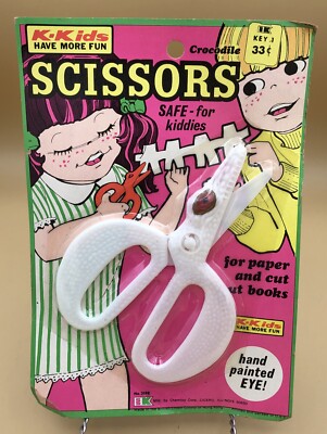 Vtg Crocodile Plastic Toy Scissors Chemtoy K-Kids Kmart White 319K New ...