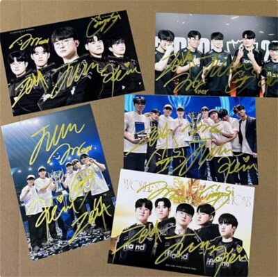 T1 Faker Zeus Oner Autographs 6'' Hand Signed Autographed Photo Fans ...