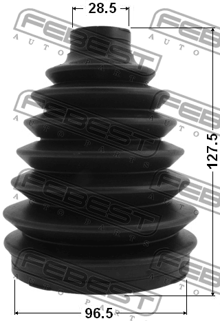 0217P-Z50 Febest BOOT OUTER CV JOINT KIT PVC 96.5X127.5X28.5 94713061 ...