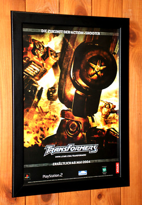 2004 Transformers Video game PS2 Atari Old Small Promo Poster / Ad Page ...