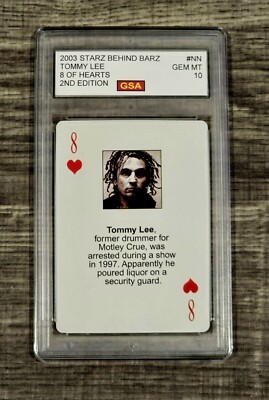 Tommy Lee 2003 Starz Behind Barz Playing Card Graded GSA GEM Mint 10 | eBay