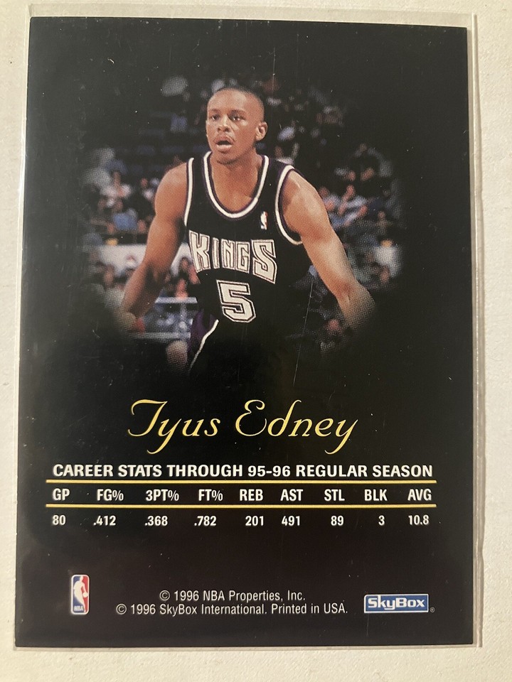 1996-97 SkyBox Premium #NNO Tyus Edney Autographics Black Ink | eBay