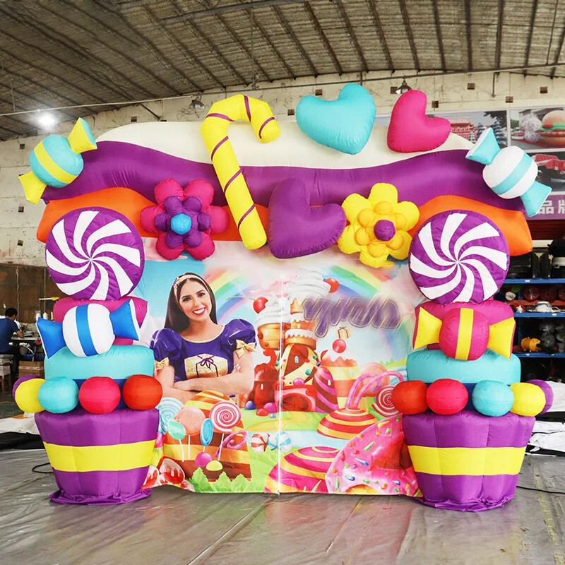 Inflatable Candy Arch Curtain Meters Archway Advertising Bow forEvent ...