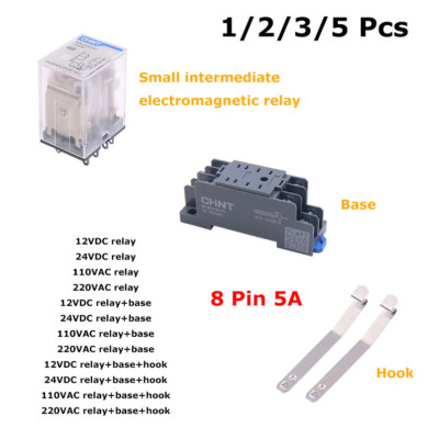 12/24VDC 110/220VAC 8 Pin 5A Small intermediate electromagnetic relay ...