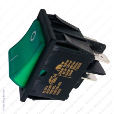 Rocker Switch 20A 240V GREEN ON-OFF Double Pole 4 Pin ILLUMINATED | eBay UK
