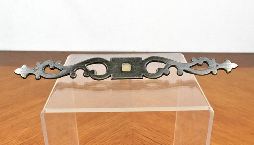 Vintage Ornate Brushed Metal Ornate Chippendale Drawer Pull Back Plate ...