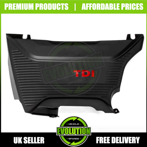 VW T6 TRANSPORTER CARAVELLE NEW ENGINE COVER TRIM PIECE RED TDI LOGO ...