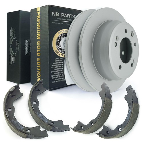 Brake Discs + Brake Shoes Handbrake Rear for Hyundai i30 ix35 Kia Pro ...
