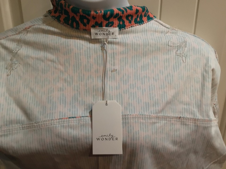 Emily Wonder Women's Peach & Green Corduroy Animal Print Cropped Jacket ...