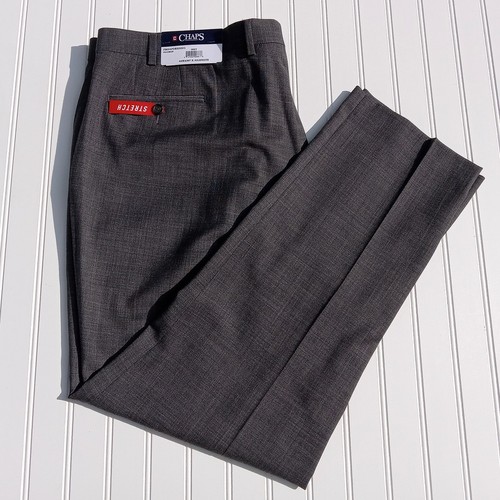 CHAPS Dress Pants Mens 44 x 32 Grey Feldman Stretch Wool Blend Gray ...