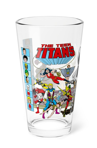 Teen Titans Pint Glass, 16oz - George Perez DC Art - Raven, Cyborg ...