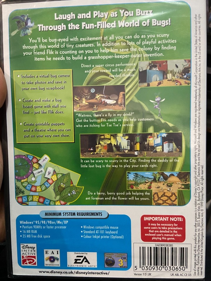 A Bug's Life Activity Centre NEW/sealed PC CD-ROM COMPUTER GAME (Disney ...