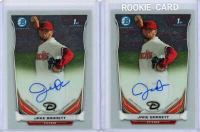 jake barrett 2014 bowman chrome 1st bowman auto (lot of 2) diamondbacks ...