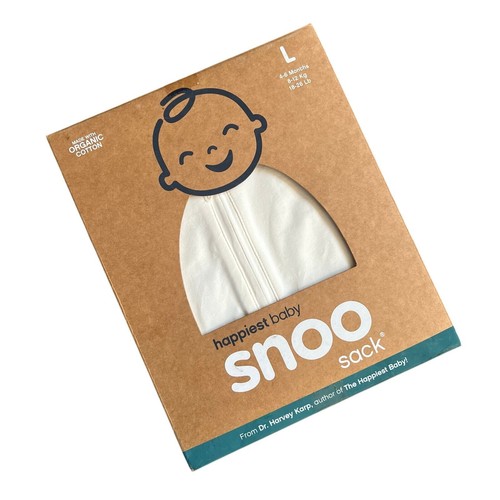 The Happiest Baby Snoo Sack Sleep Swaddle Large 4-6 months White Cotton ...