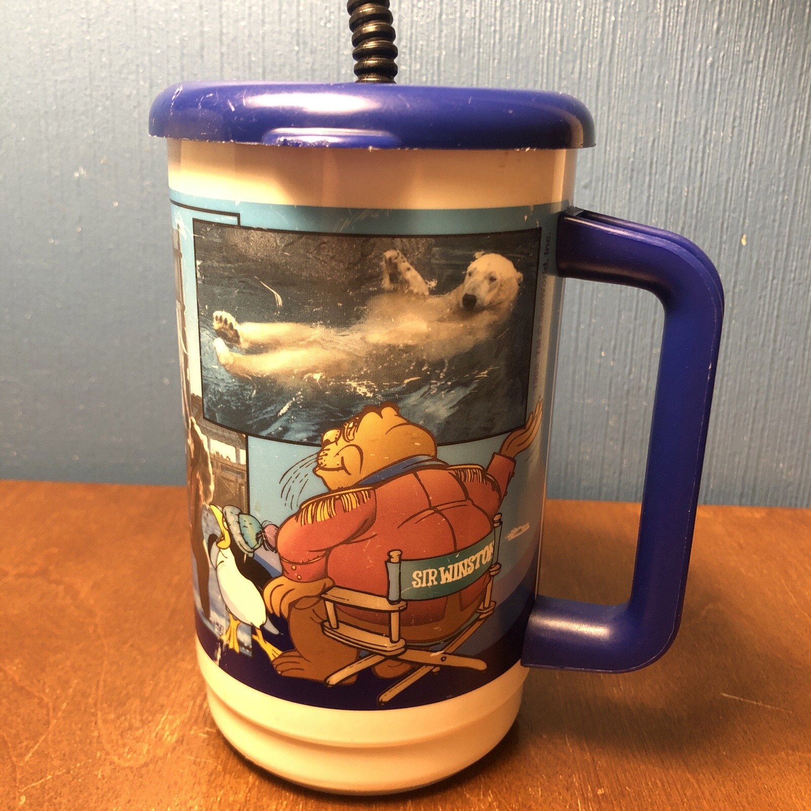 VINTAGE SEA WORLD Shamu Insulated Travel Cup Mug w/ Straw & Lid 90s ...