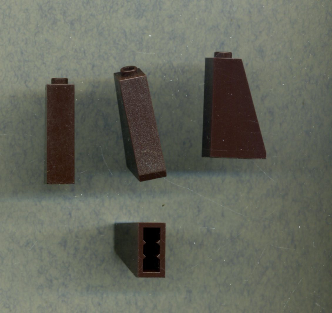 LEGO-- 4460a - Braun/Dunkel - Schrägstein -- Slope 75°-- 2 x 1 x 3 -- 4 ...