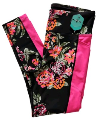 Lularoe Floral Large Brave Fitness Legging RISE L Workout Pants New! | eBay
