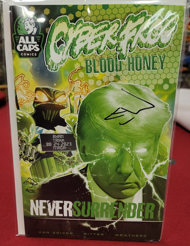 CYBERFROG #1 Blood Honey Trump Mugshot Variant Signed by Ethan Van ...