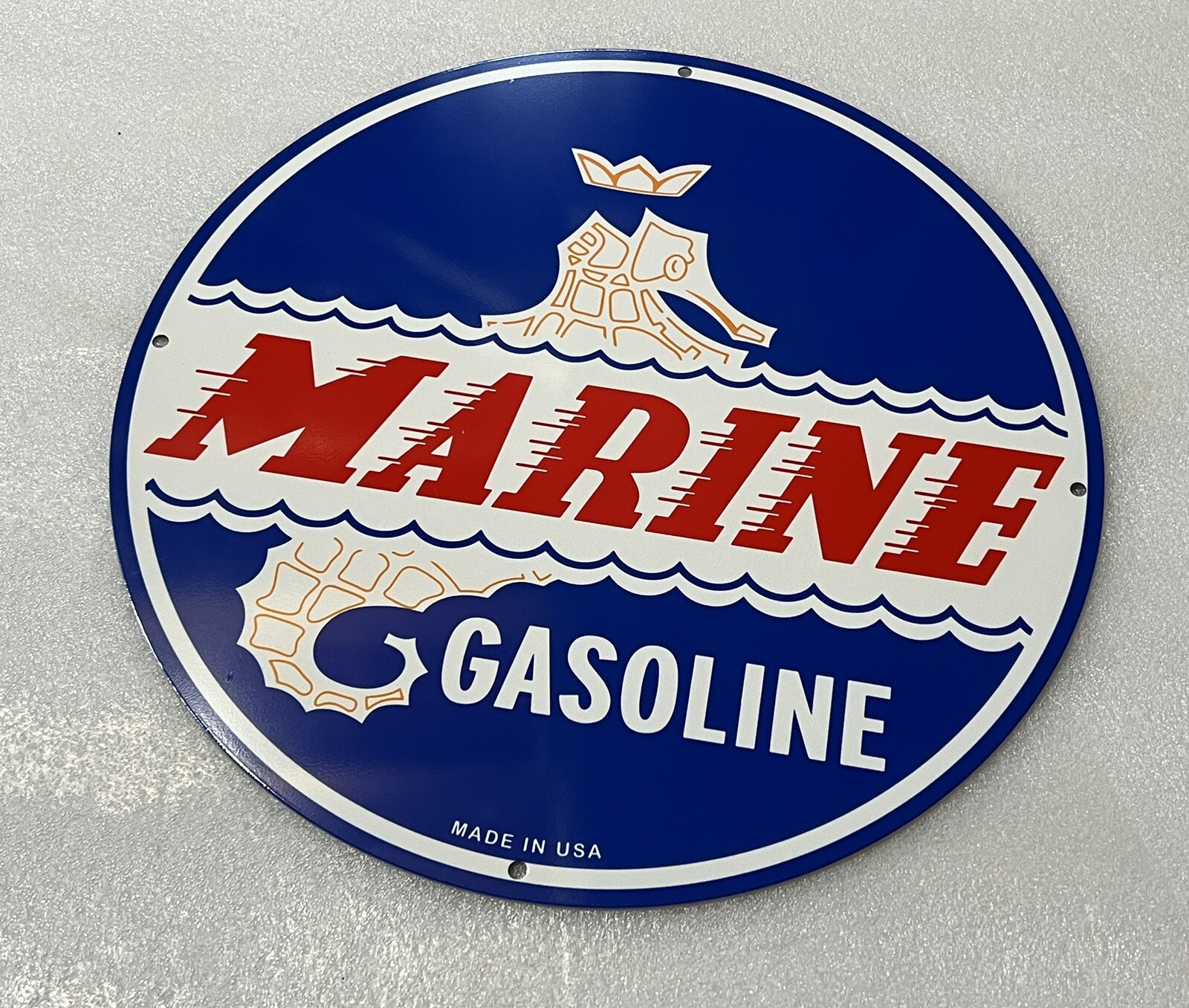 Marine Outboards Gasoline MOTOR OIL SIGN Gas Vintage Style Steel Sign ...