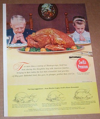1966 print ad page -Swift's Premium Butterball Turkey Thanksgiving ...