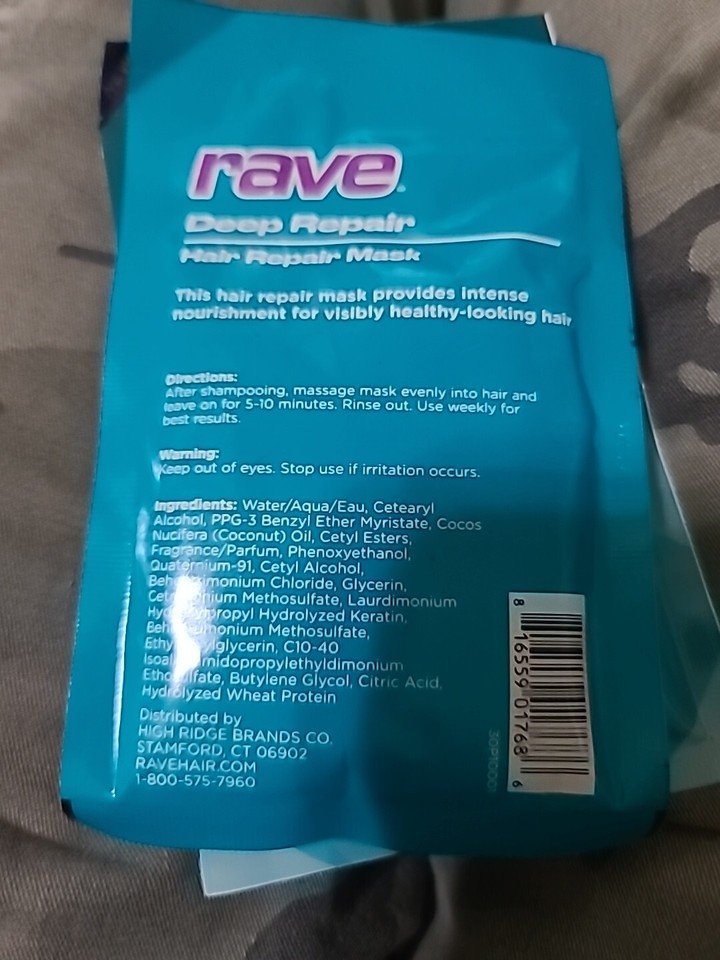 (2) RAVE Deep Repair Hair Mask COCONUT OIL + KERATIN 2 Packets 1oz Each ...