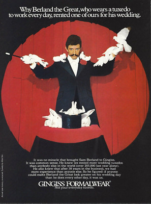 1974 Gingiss Formalwear Tuxedo Berland The Great vintage Print Ad ...