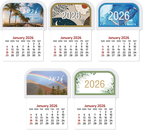 5 Pcs 2026 Mini Stick on Calendar Small Monthly Peel and Stick Adhesive ...