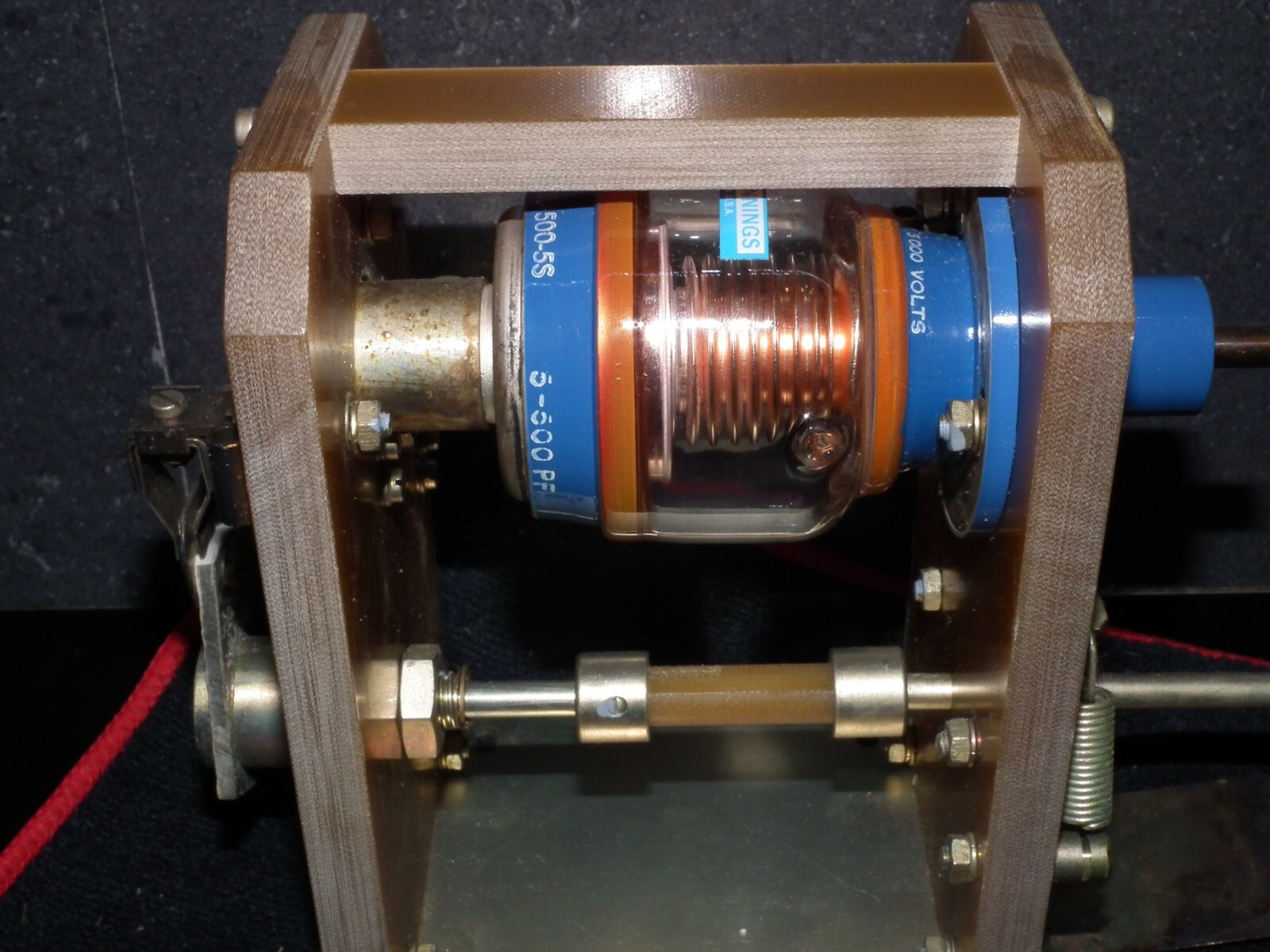 Jennings variable capacitor UCSL-500-5S 5-500pF 5000V NOS with mount ...