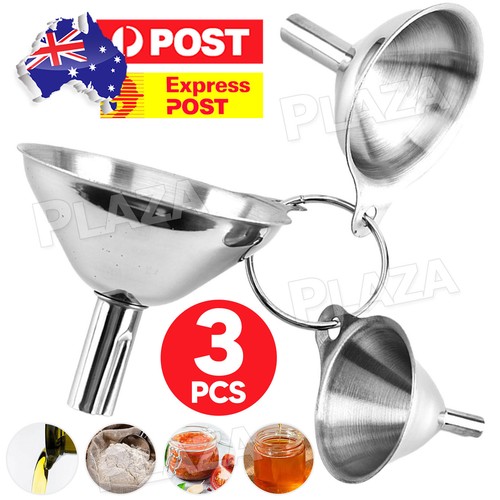 3Pcs/Set Stainless Steel Funnel Small Medium Large Variety Liquid ...