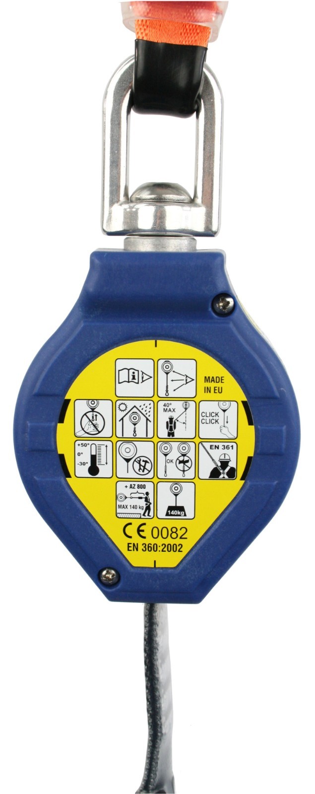 G-Force Height Safety 2.4mtr Fall Arrest Block Retractable Inertia Reel ...