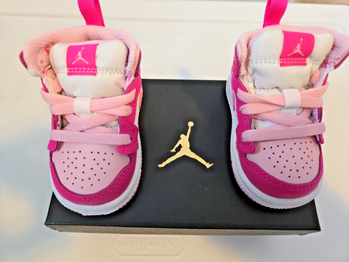 NIKE Air Jordan 1 Mid Medium Soft Pink Fierce Pink Size 2C FD8782-116 ...