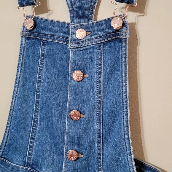 Guess Size 27 Juniors Denim Bibbed Cuffed Short Overalls Blue Jean ...