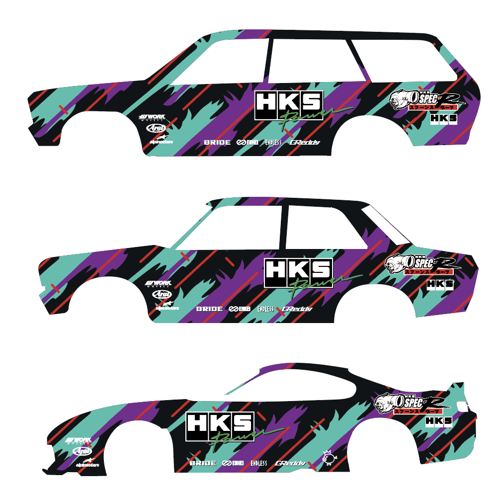 HKS Racing Retro Rig Aero Lift Waterslide Decals 1/64 CUSTOM Compatible ...