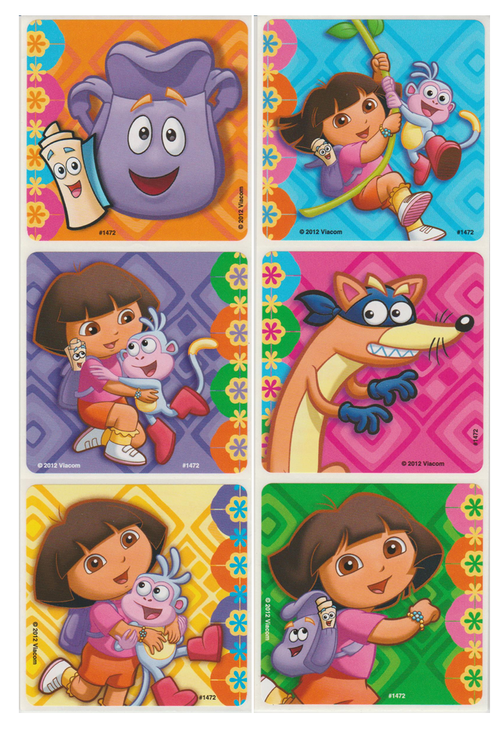 25 Dora the Explorer and Friends Stickers 2.5" x 2.5" each, Party ...