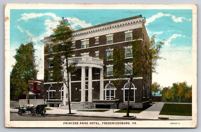 Princess Anne Hotel Fredericksburg Virginia VA 1929 Postcard | eBay