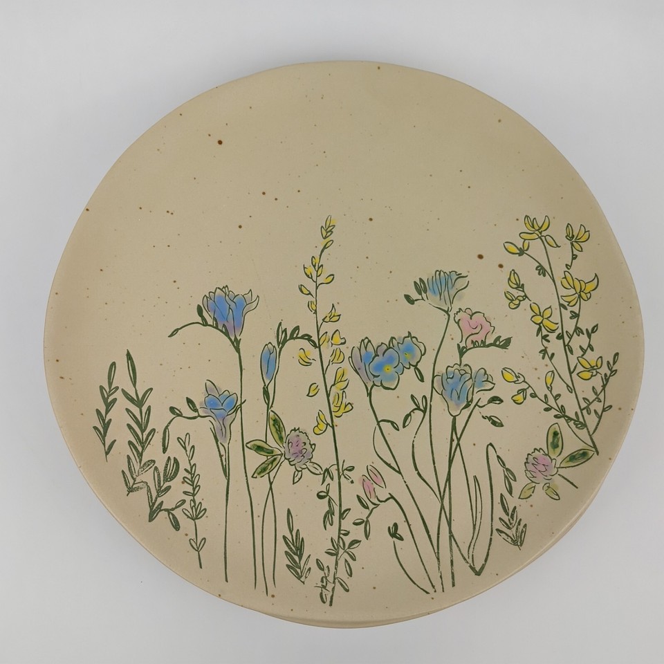 Set of 4 Spectrum Spring Pressed Garden Flowers 10.5" Dinner Plates ...