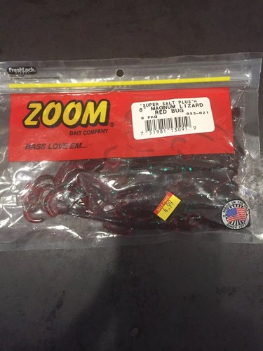 Zoom 8" Magnum Lizard - Red Bug 9pkg | eBay Australia