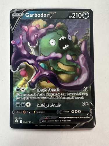 Garbodor V 100/203 Full Art NM/M Evolving Skies Pokemon Card | eBay