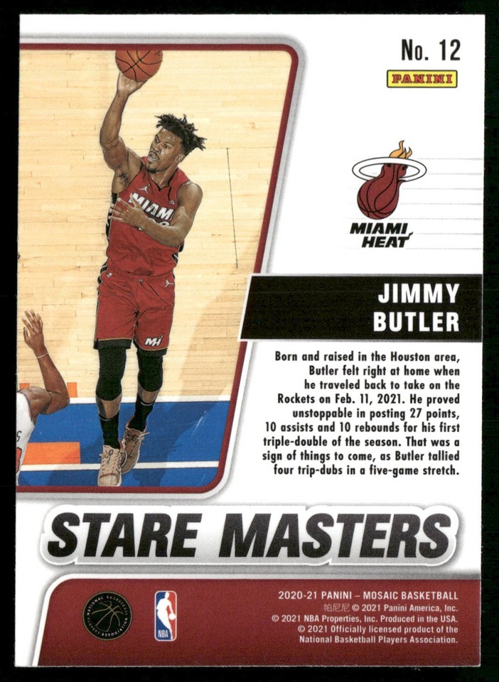 Jimmy Butler 2020-21 Panini Mosaic #12 Stare Masters Miami Heat | eBay
