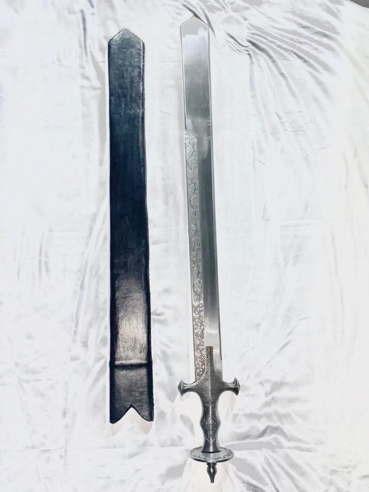 Sikh Khanda, Kamani blade (3feet) Sikh Sword, Sikh Dagger, Sikh Kirpan ...